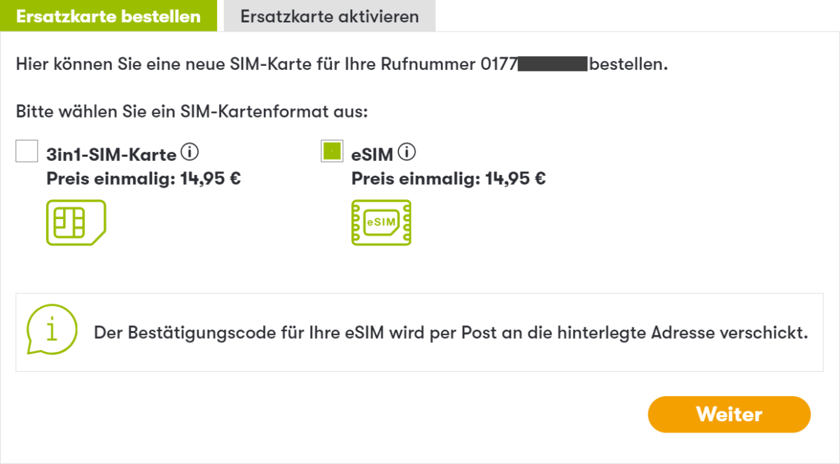 Drillisch eSIM bestellen & aktivieren (SIM.DE, SIM24.DE, BlackSIM)